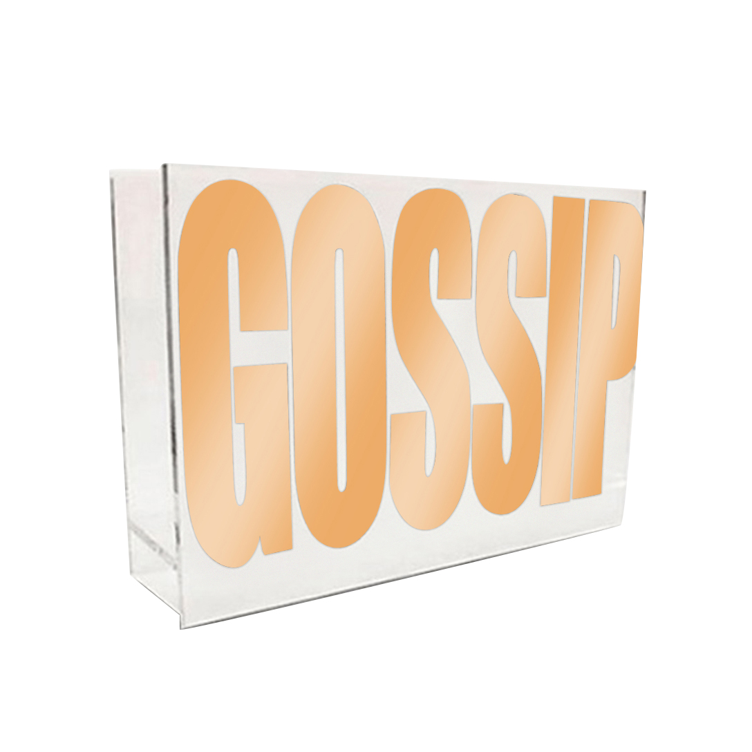 GOSSIP Gold Mirror – love lucite
