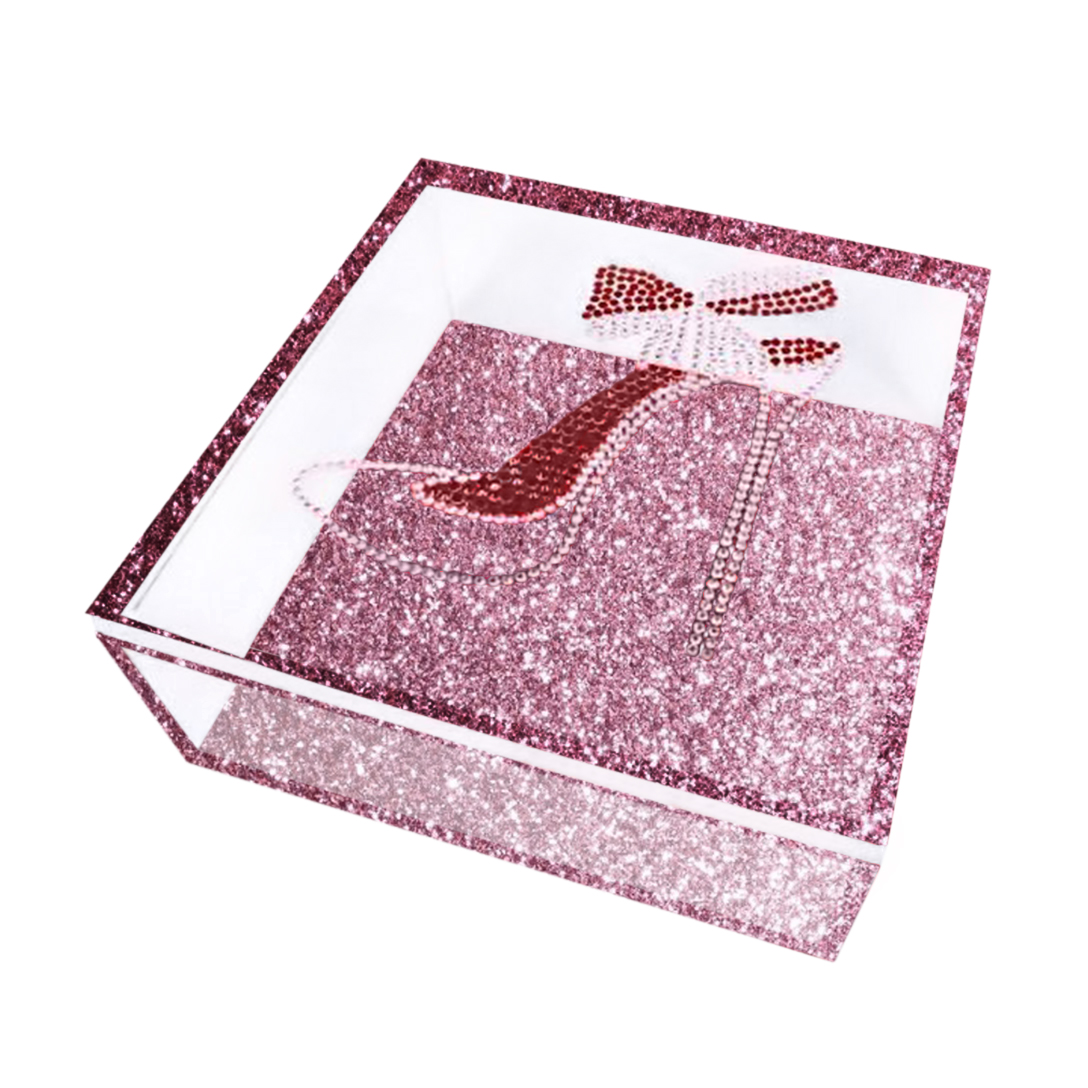 high heel swarovski box pink Glitter – love lucite