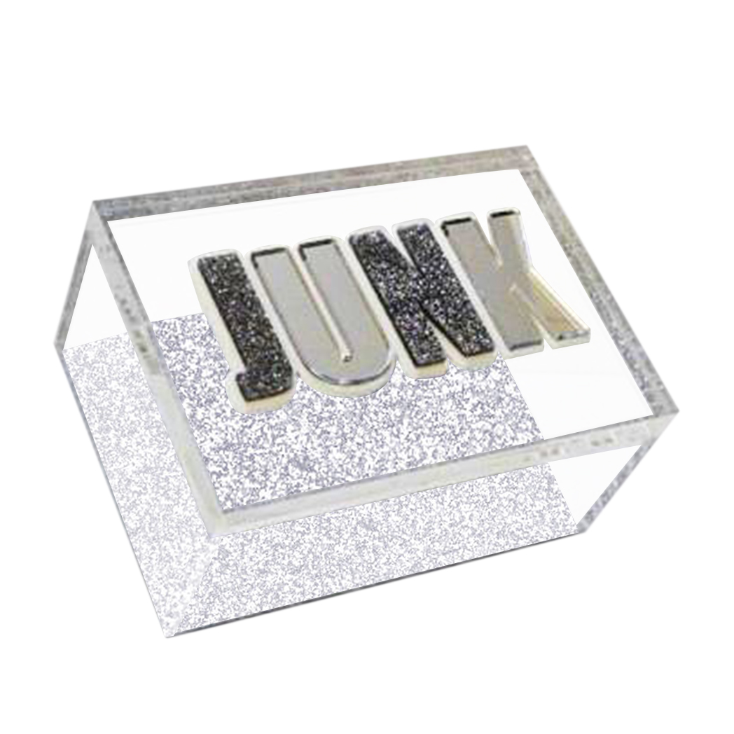 junk box White Glitter – love lucite