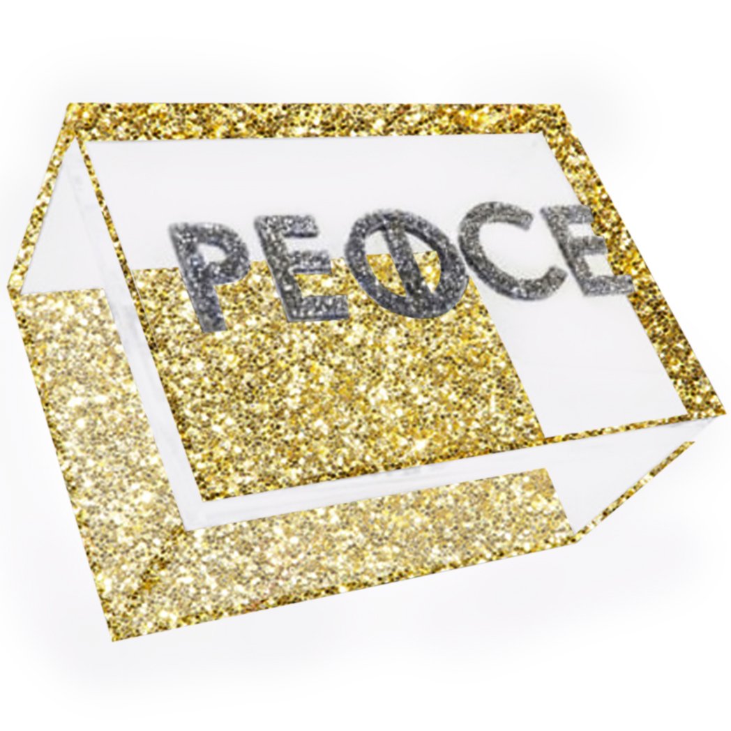 peace box Gold Glitter – love lucite