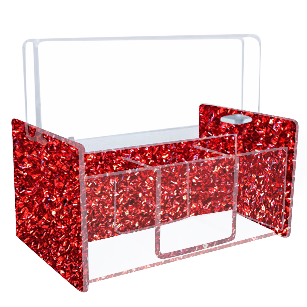 silverware-caddy Red Glitter – love lucite