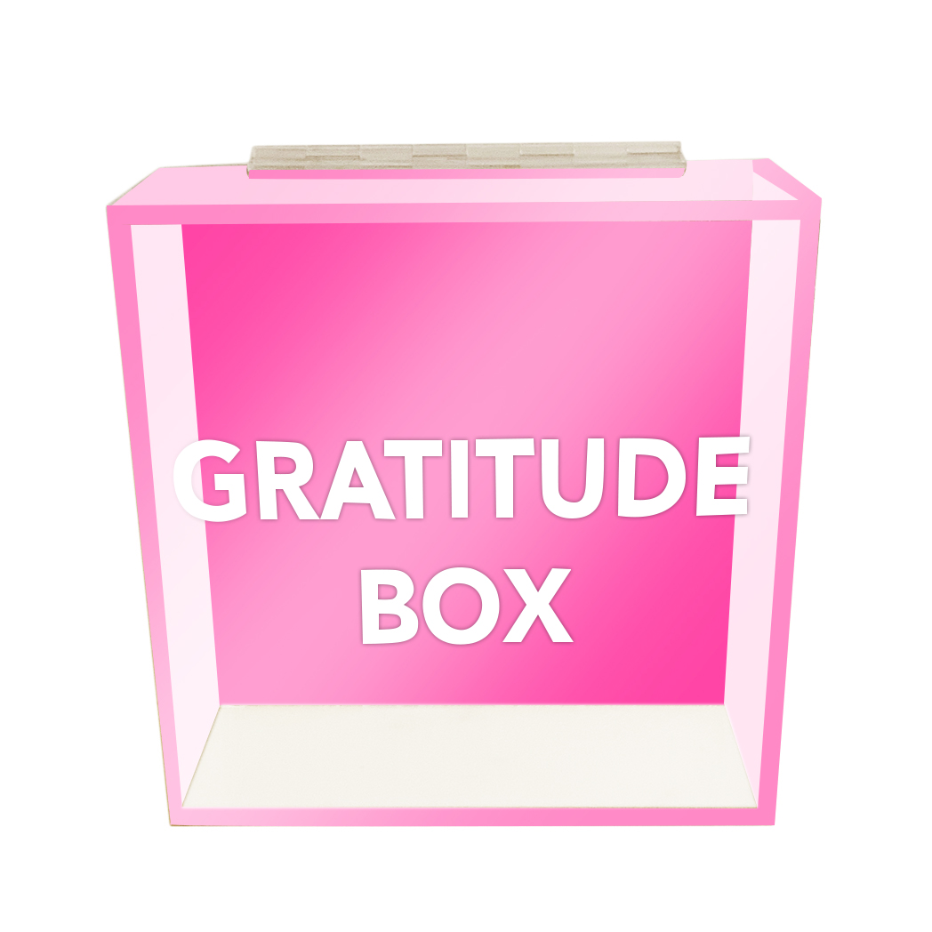 GRATITUDE BOX Pink Mirror – love lucite
