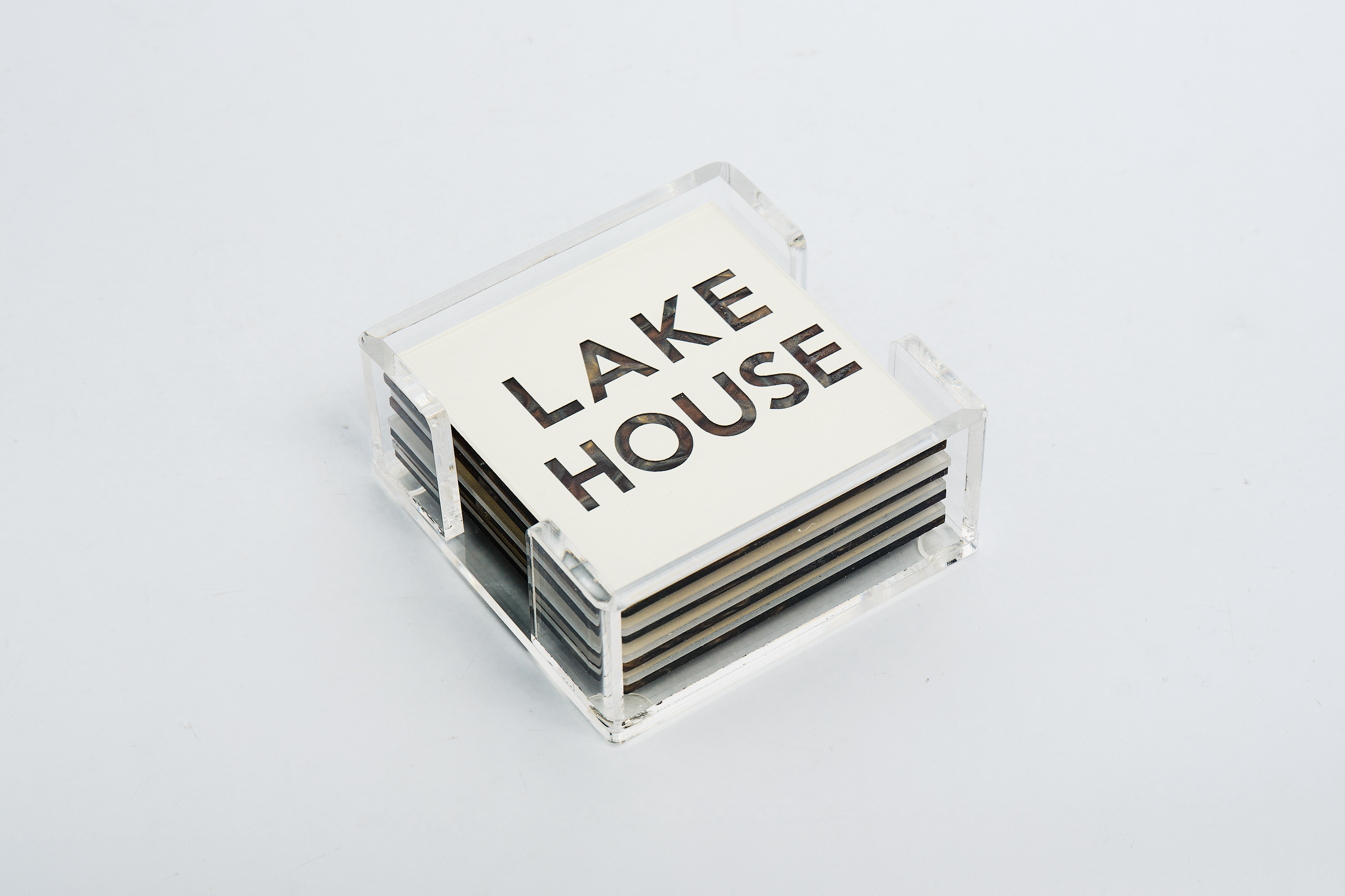 LAKE HOUSE COASTERS – love lucite