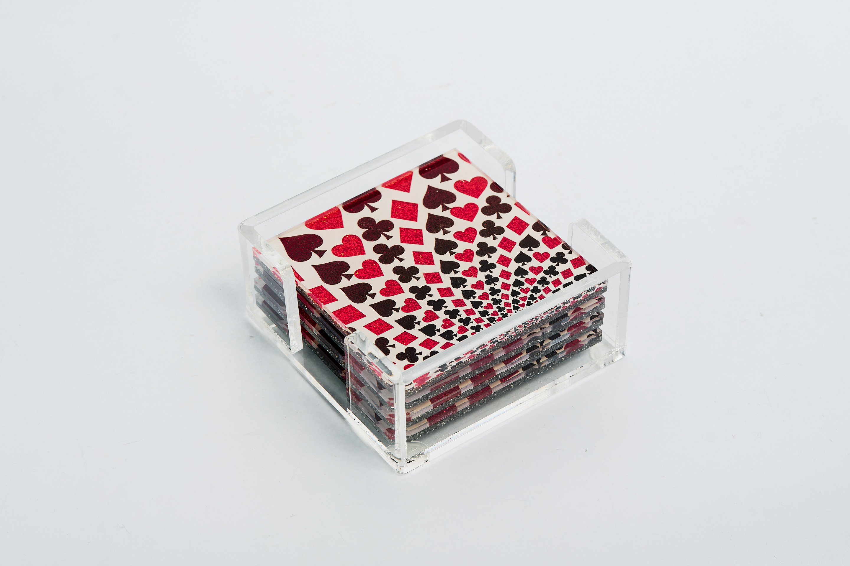 PLAYING CARD COASTER – love lucite