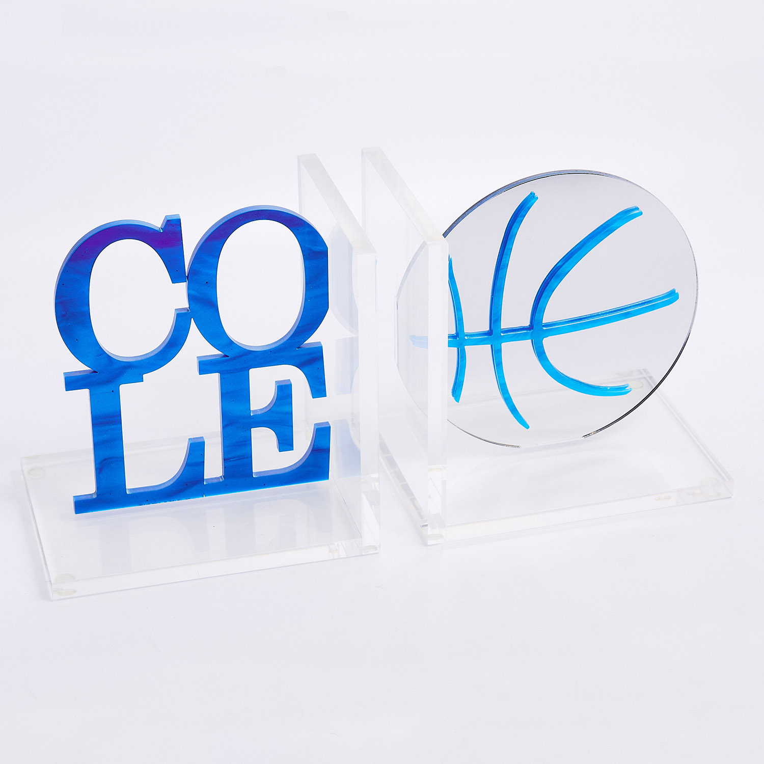 CUSTOM BOOKENDS – love lucite