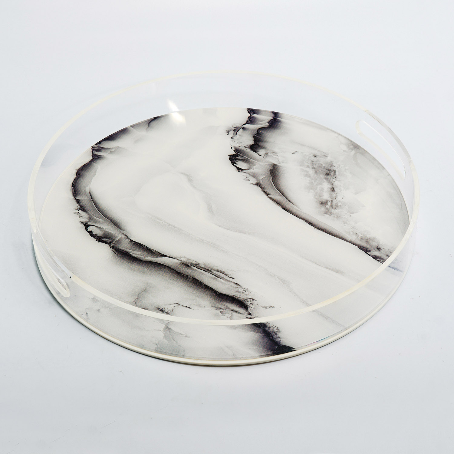 MARBLE ROUND TRAY – love lucite