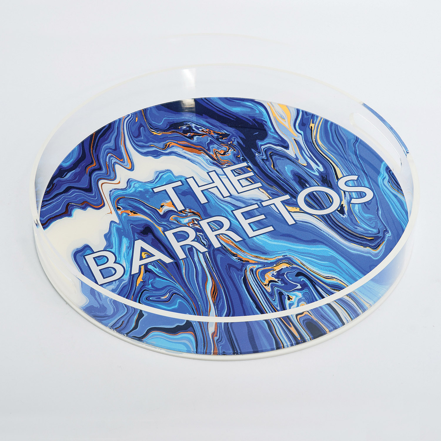 NAME ROUND TRAY – love lucite